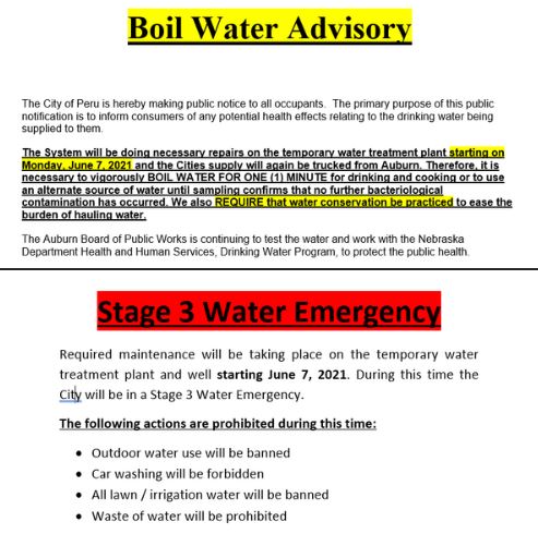 Boil advisory ahead for Peru - RIVER COUNTRY - NEWS CHANNEL NEBRASKA