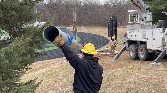 50-foot flag pole raised at Pioneer Field - RIVER COUNTRY - NEWS ...